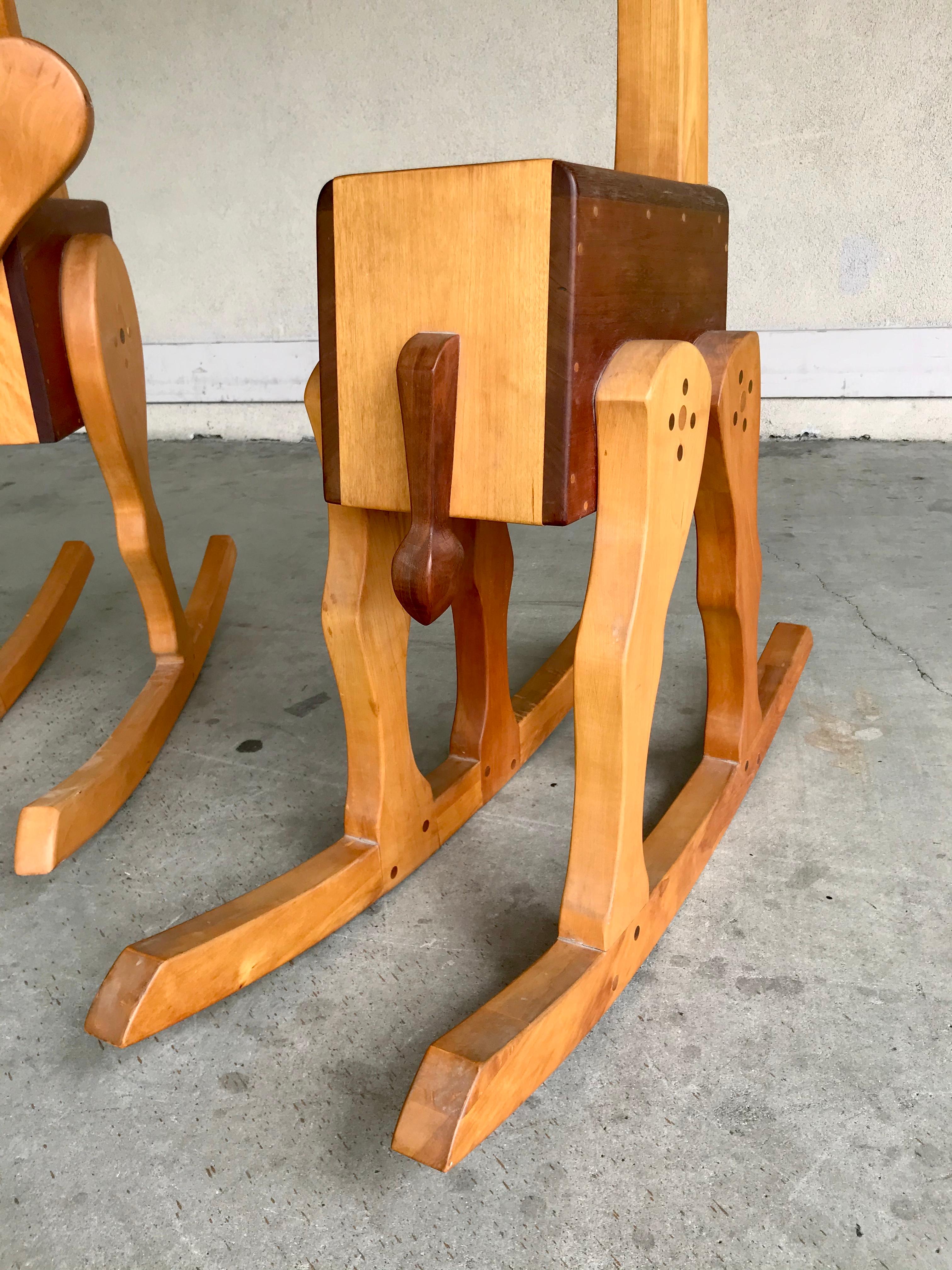 Whimsical Studio Design Wood Ostrich + Camel Rockers at 1stDibs