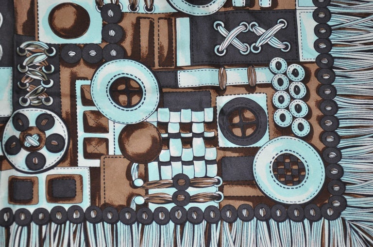"Whimsical Textiles and Fringe Workshop" Silk Jacquard Scarf For Sale ...
