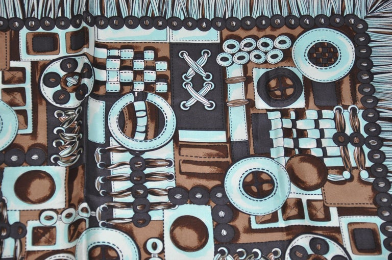 "Whimsical Textiles and Fringe Workshop" Silk Jacquard Scarf For Sale ...