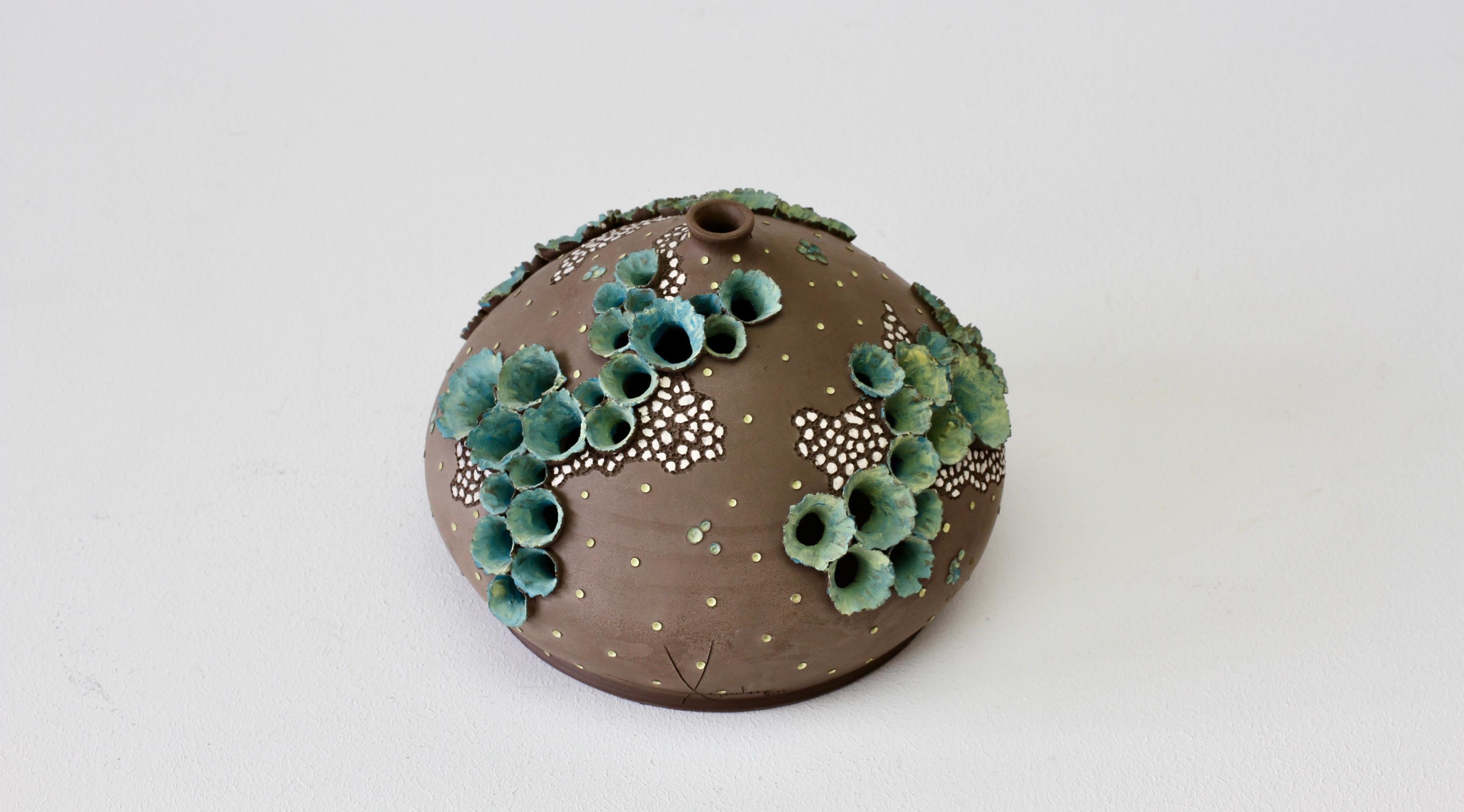 Whimsical Vintage Organic Flower Signed Art Studio Pottery Vase Germany ...