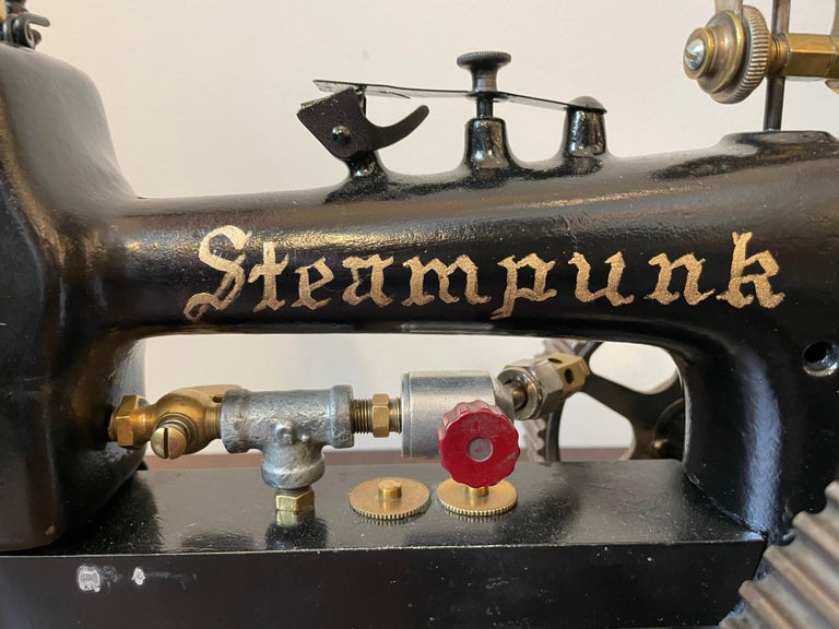 Whimsically Crafted "Steampunk" Sewing Machine Tractor Sculpture For ...