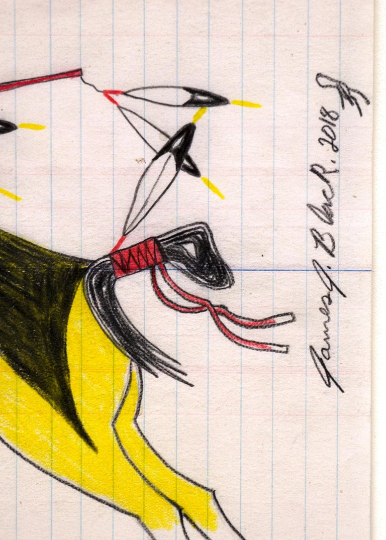 Whirlwind, Traditional Ledger Drawing of a Cheyenne Soldier by James ...