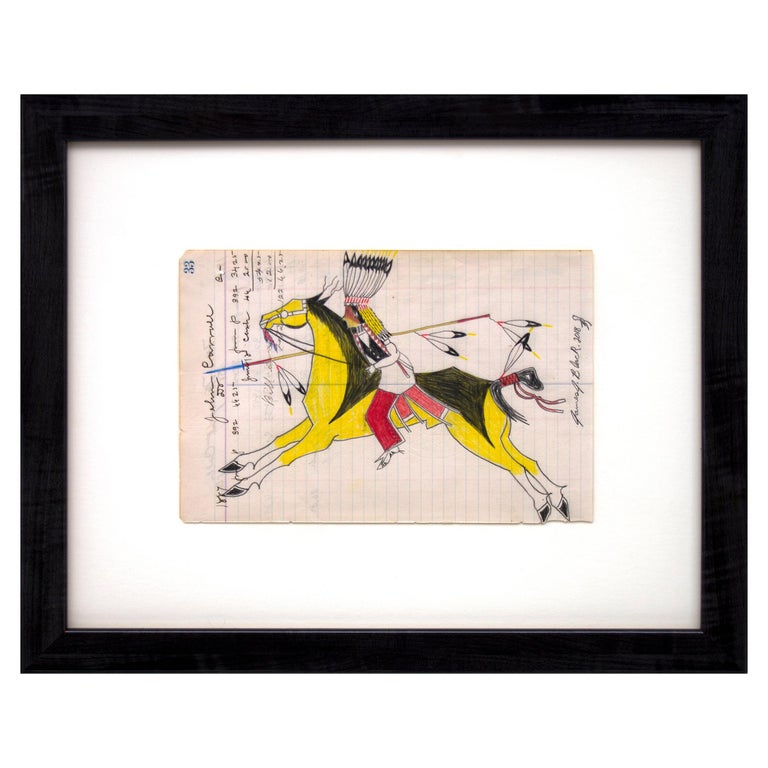 Whirlwind, Traditional Ledger Drawing of a Cheyenne Soldier by James ...