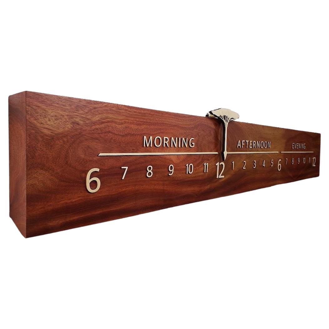 Treasure: 3-Foot Cedar and Maple Linear Clock For Sale at 1stDibs