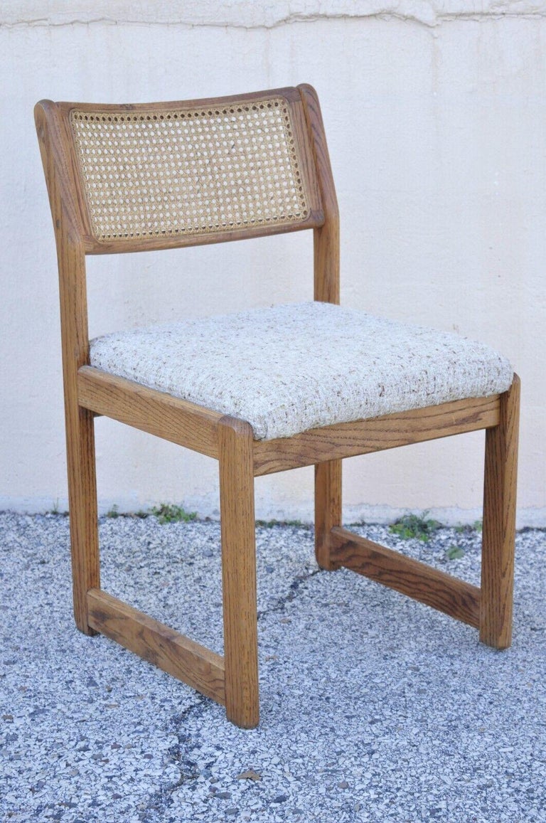 Whitaker Furniture Oak Wood Cane Back Modern Dining Side Chairs - Set ...