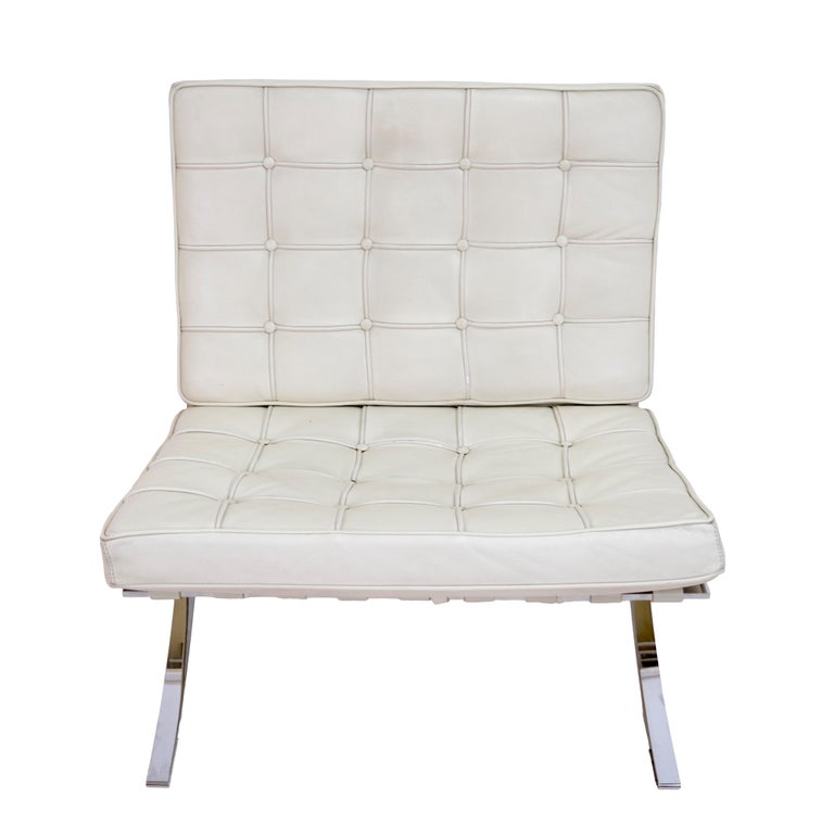 White 1990's Barcelona Chair after Ludwig Mies van der Rohe's 1929's ...