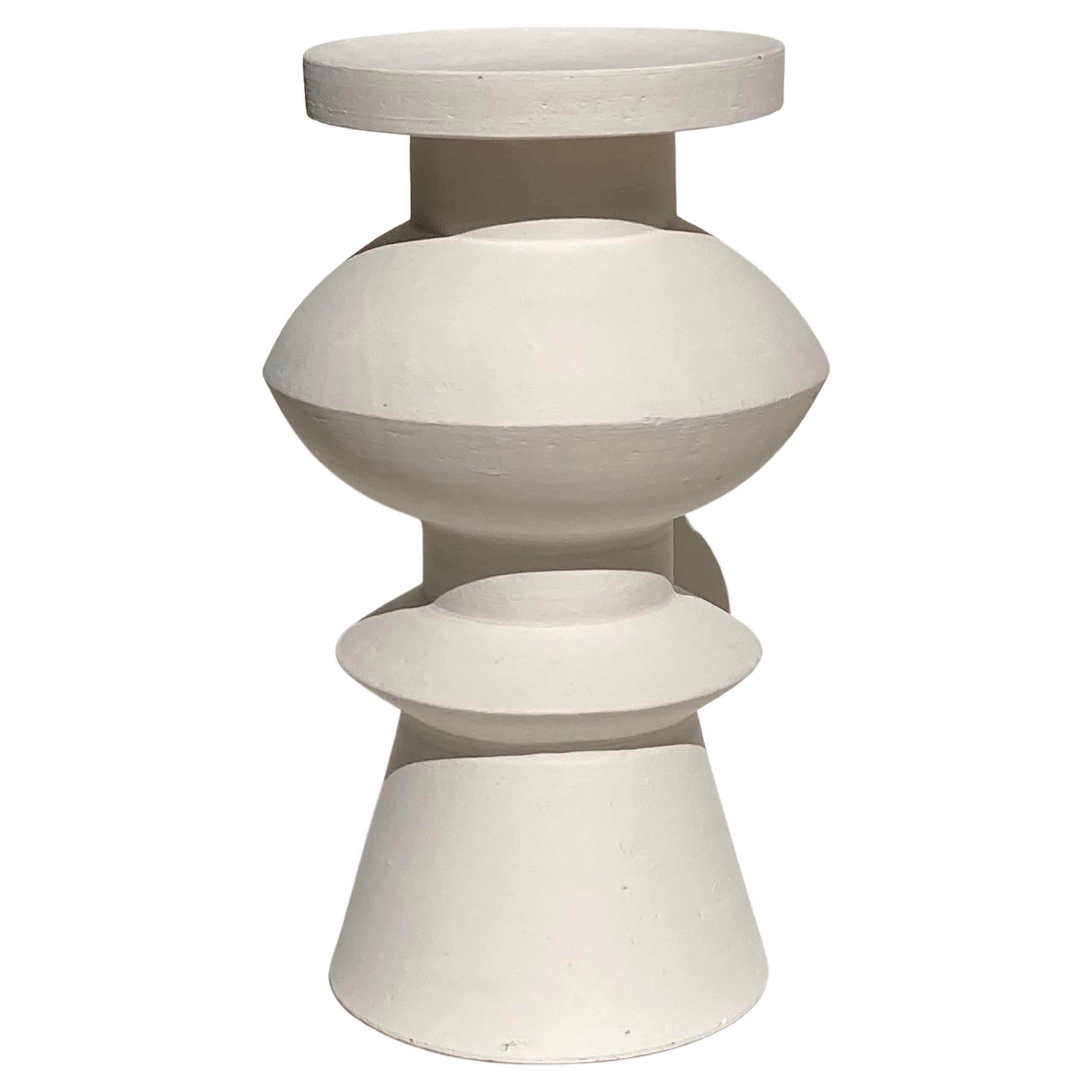 Midcentury Round White Rattan Stool or Side Table by Franco Albini at ...