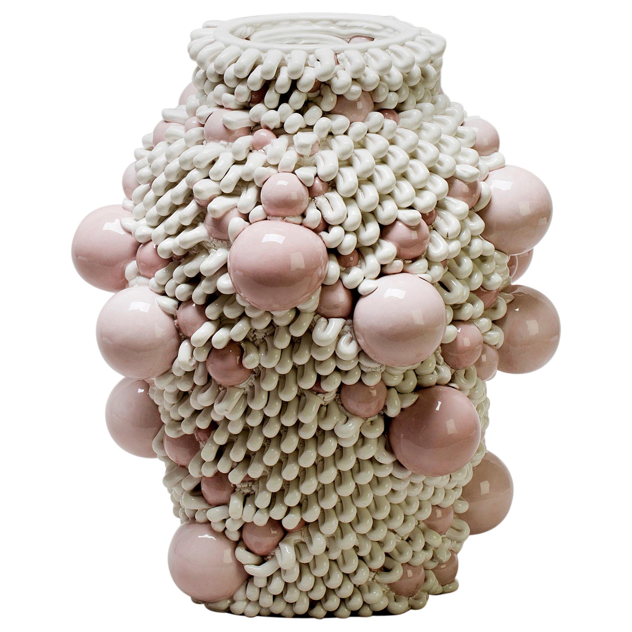 White 3D Printed Ceramic Sculptural Vase Italy Contemporary, 21st ...