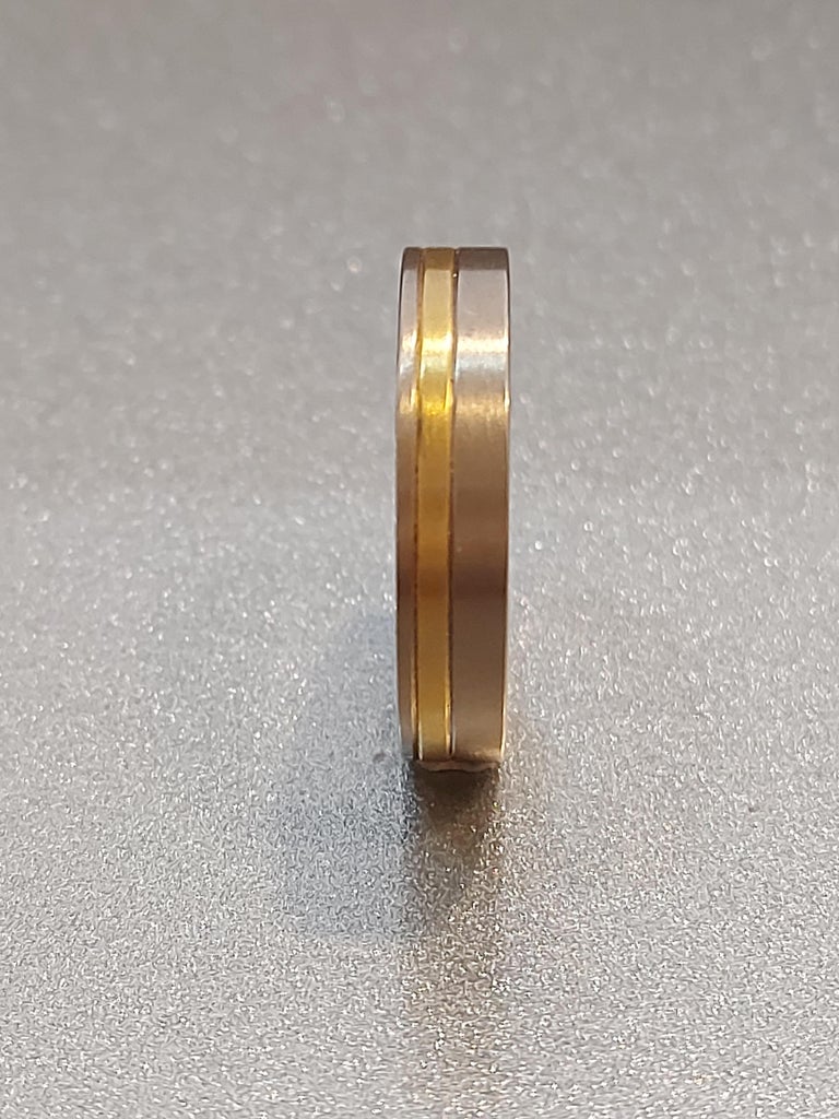 White a Yellow Matt Finish Band Ring For Sale at 1stDibs