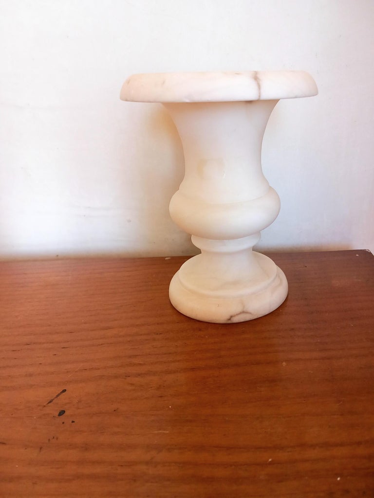 White Alabaster Candle Holder for Candle or Thick Candle For Sale at ...