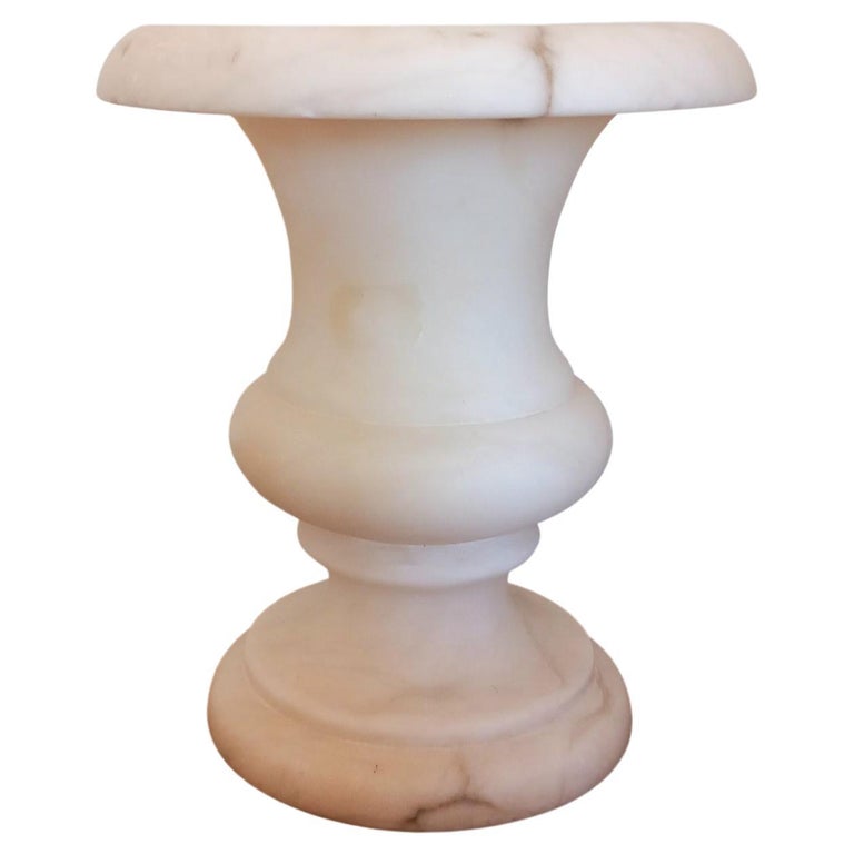 White Alabaster Candle Holder for Candle or Thick Candle For Sale at ...