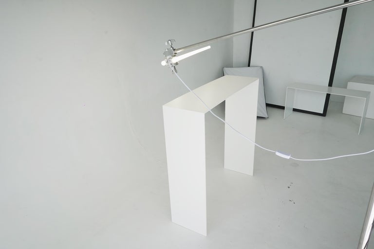 White Aluminum High Console Table For Sale at 1stDibs | white console table