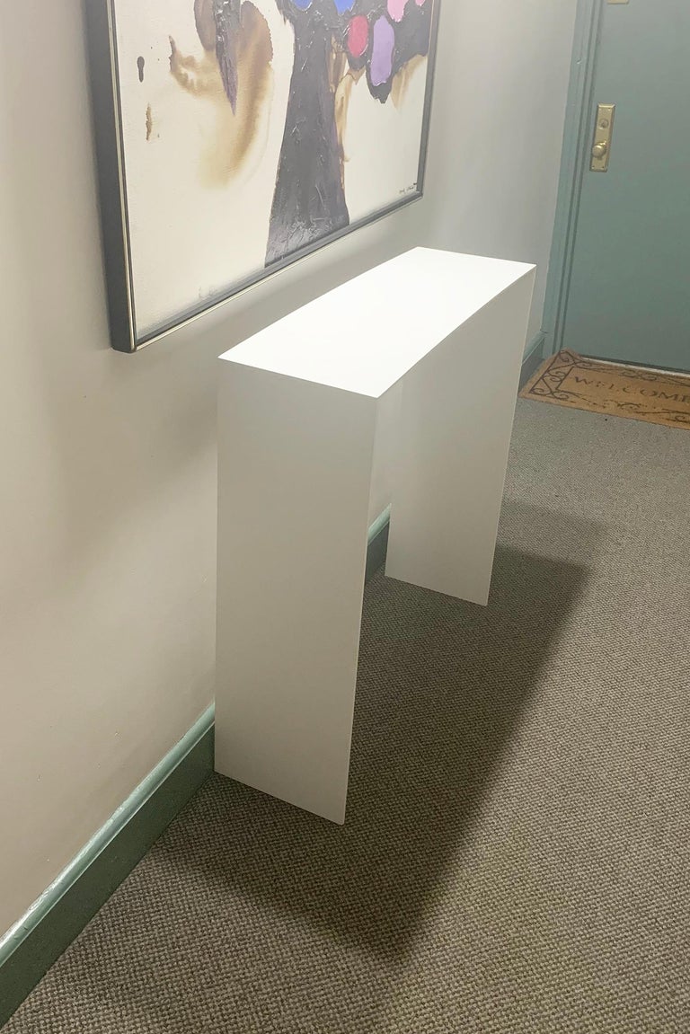 White Aluminum High Console Table For Sale at 1stDibs | white console table
