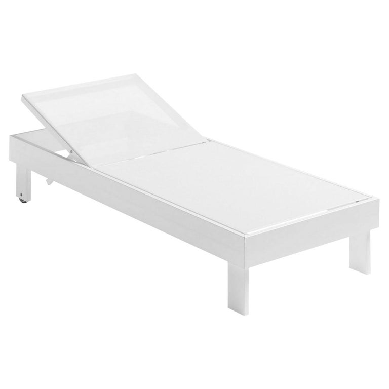 In Stock in Los Angeles, White Aluminum Outdoor Sunbed, Made in Italy ...