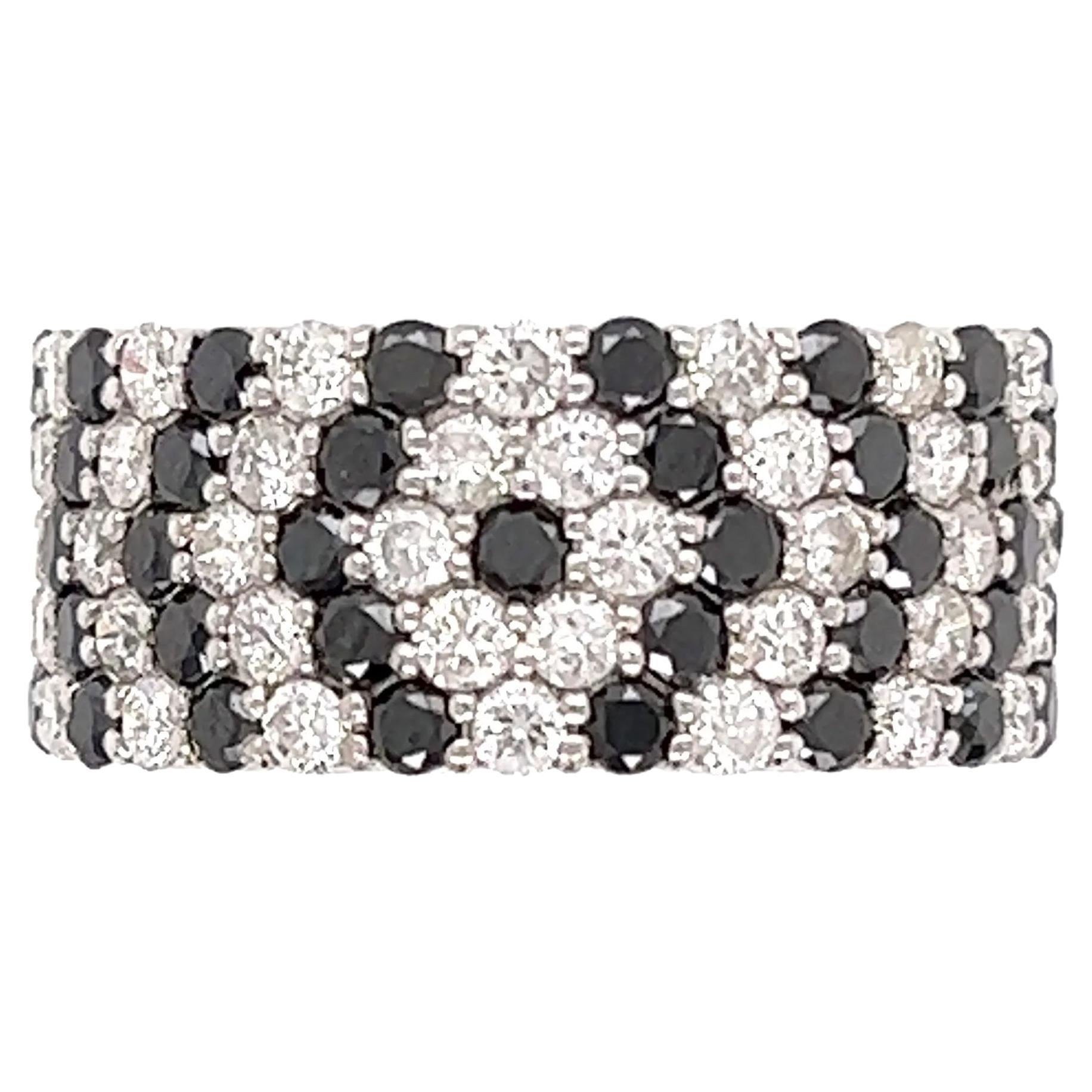 Five Row Diamond Ring For Sale at 1stDibs