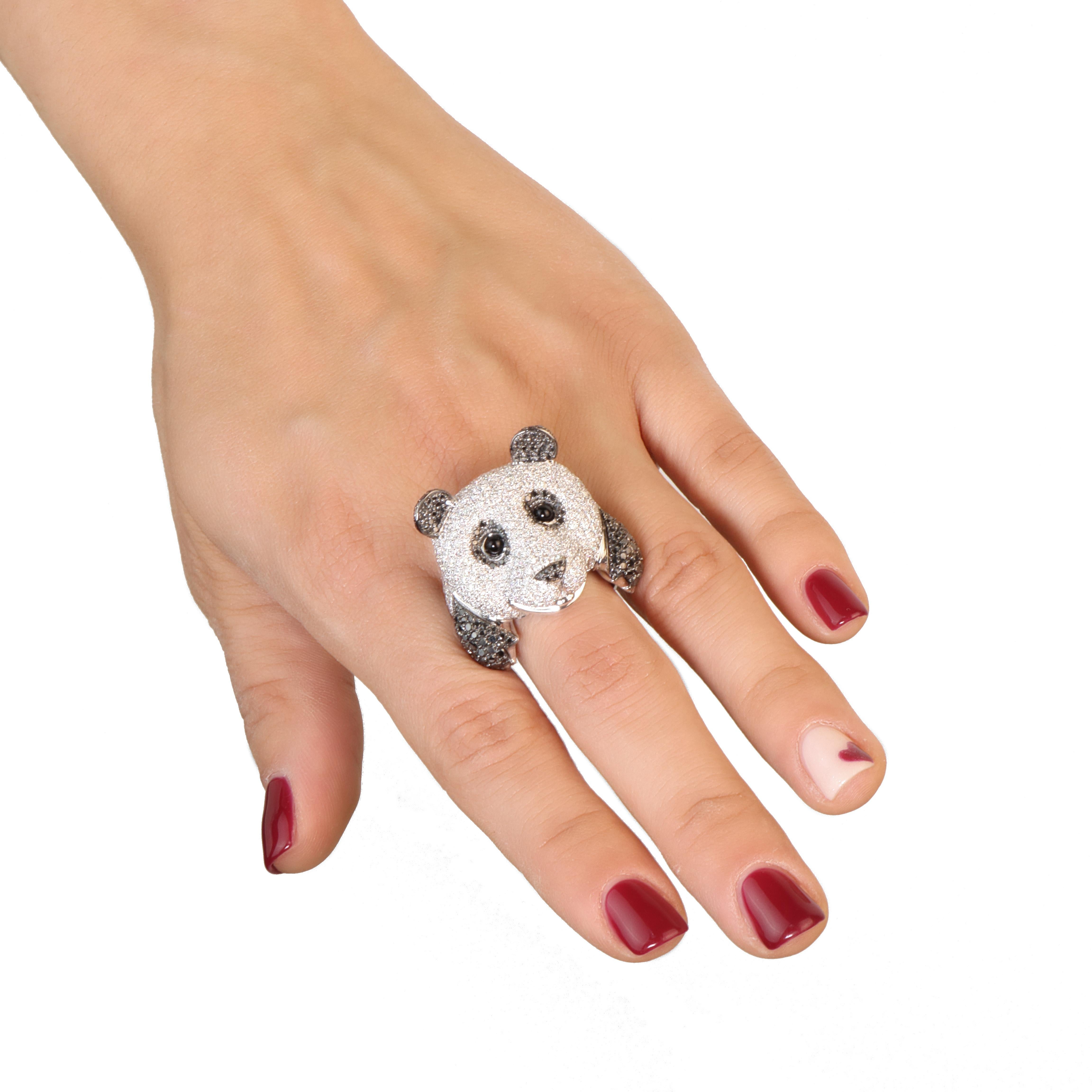 White and Black Diamonds Pavè Cocktail and Fashion Gala night Panda ...