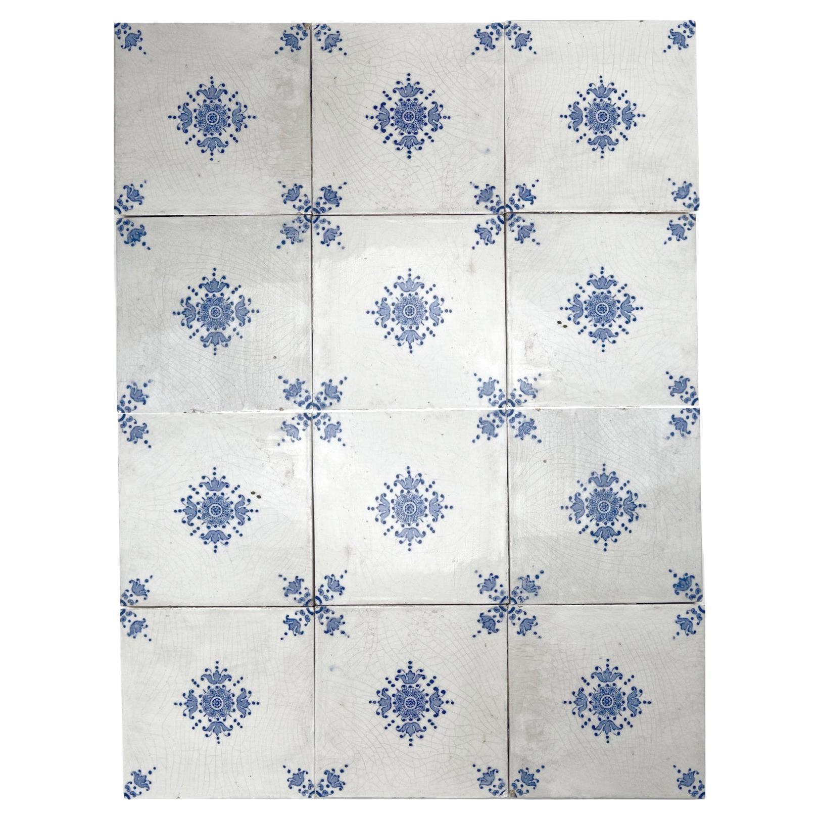 Set of 35 Pine Cone Art Nouveau Glazed Border Tiles by Le Glaive, 1920 ...