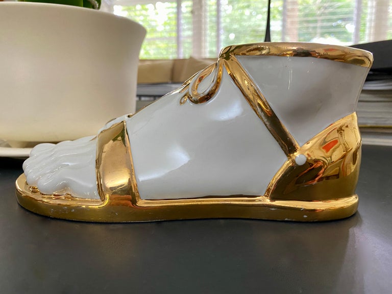 White and Gold "Piede Romano" Roman Left Foot by Piero Fornasetti For ...