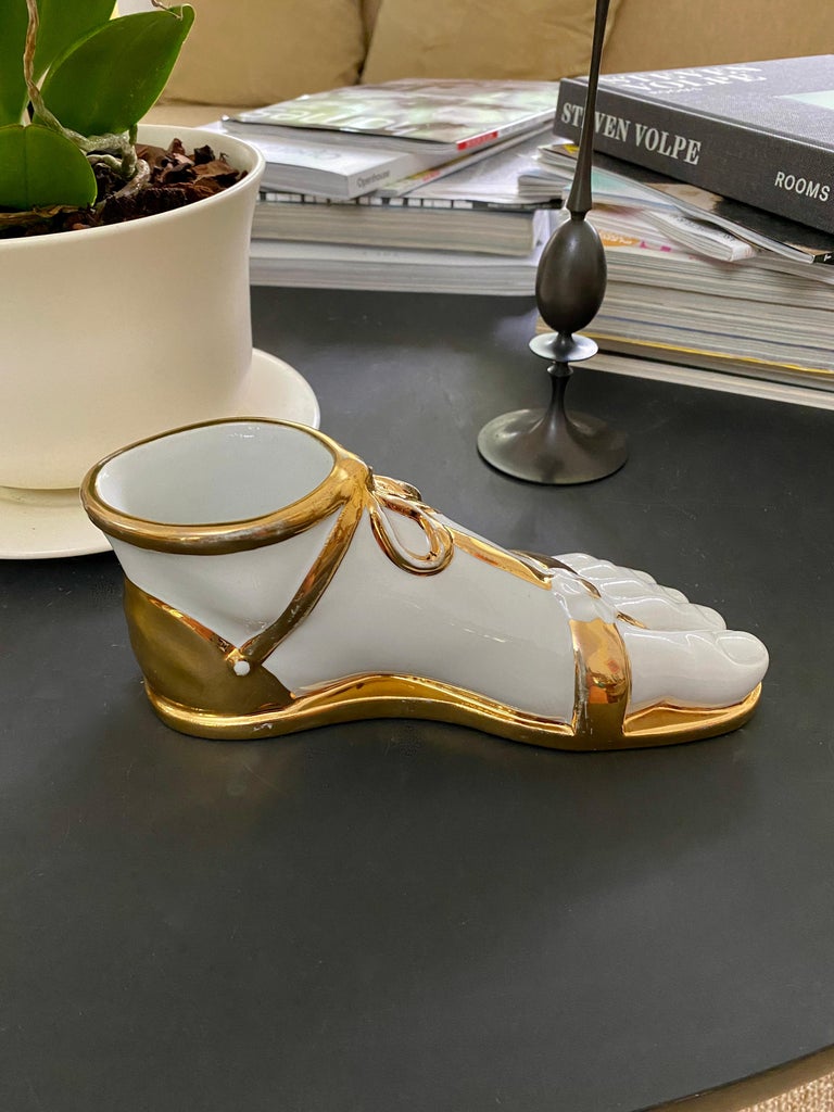 White and Gold "Piede Romano" Roman Left Foot by Piero Fornasetti For ...