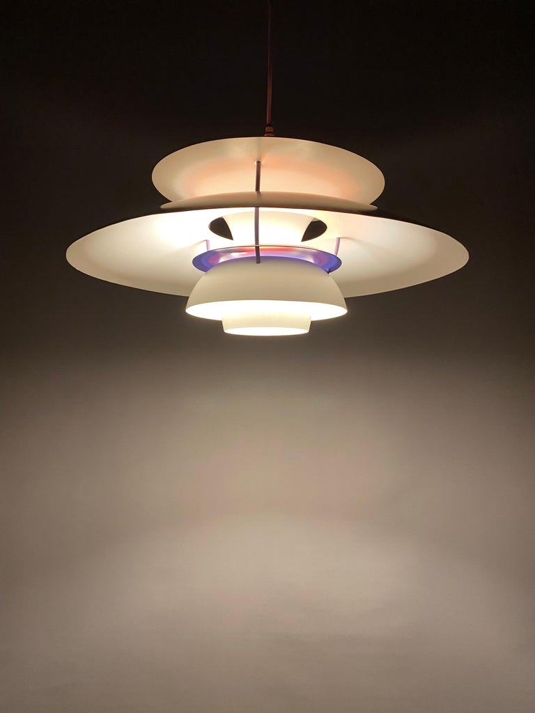 White and Purple PH5 Pendant Light by Poul Henningsen for Louis Poulsen ...