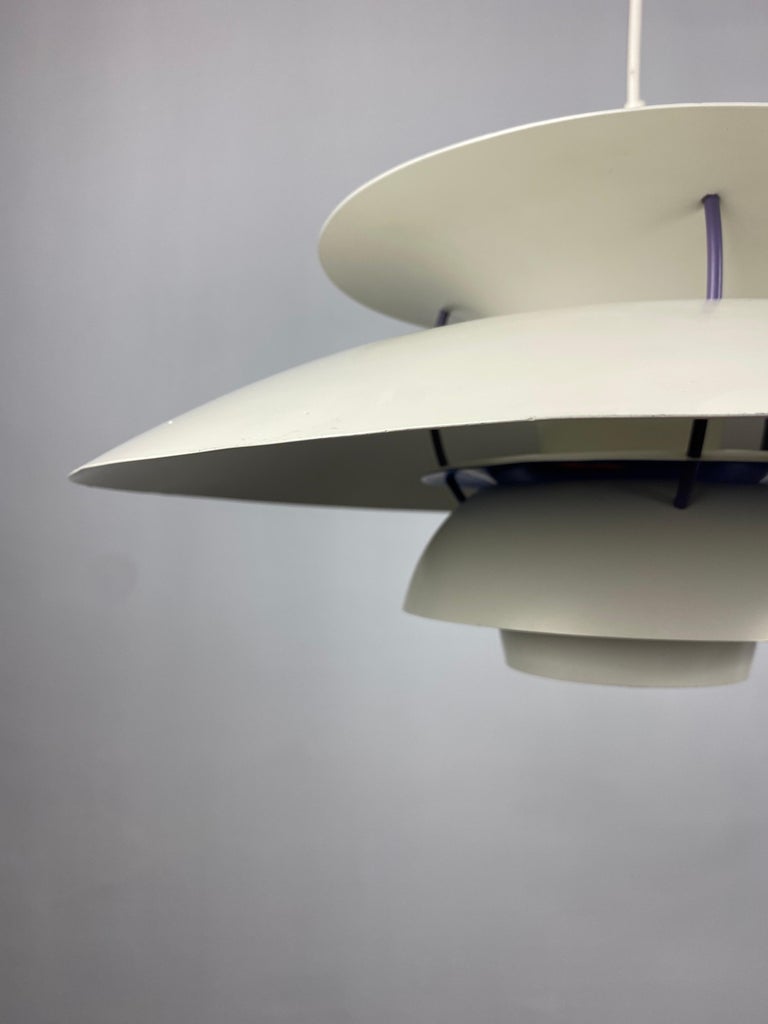 White and Purple PH5 Pendant Light by Poul Henningsen for Louis Poulsen ...