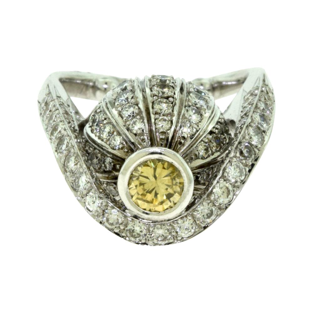 Diamond Gold Spinning Ball Ring For Sale at 1stDibs | gold ball rings ...