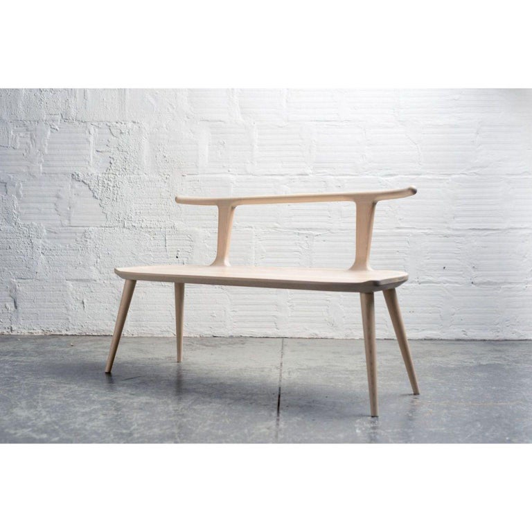 White Ash Oxbend Bench by Fernweh Woodworking For Sale at 1stDibs
