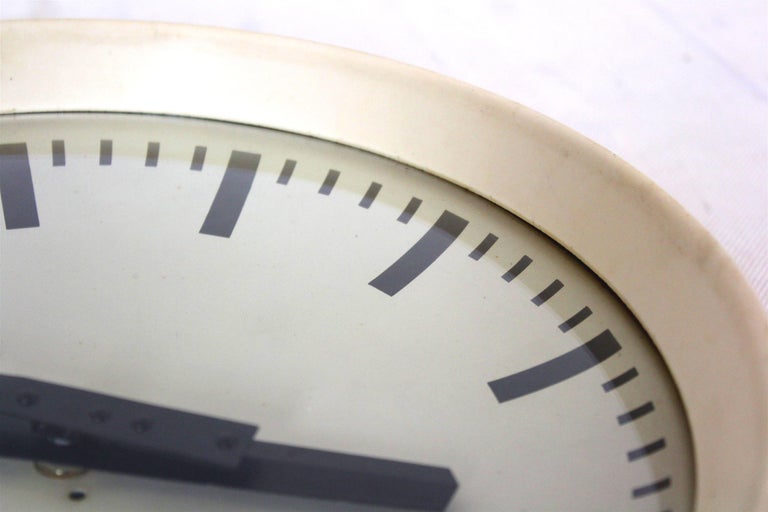 White Bakelite Railway Clock from Pragotron, 1950s For Sale at 1stDibs