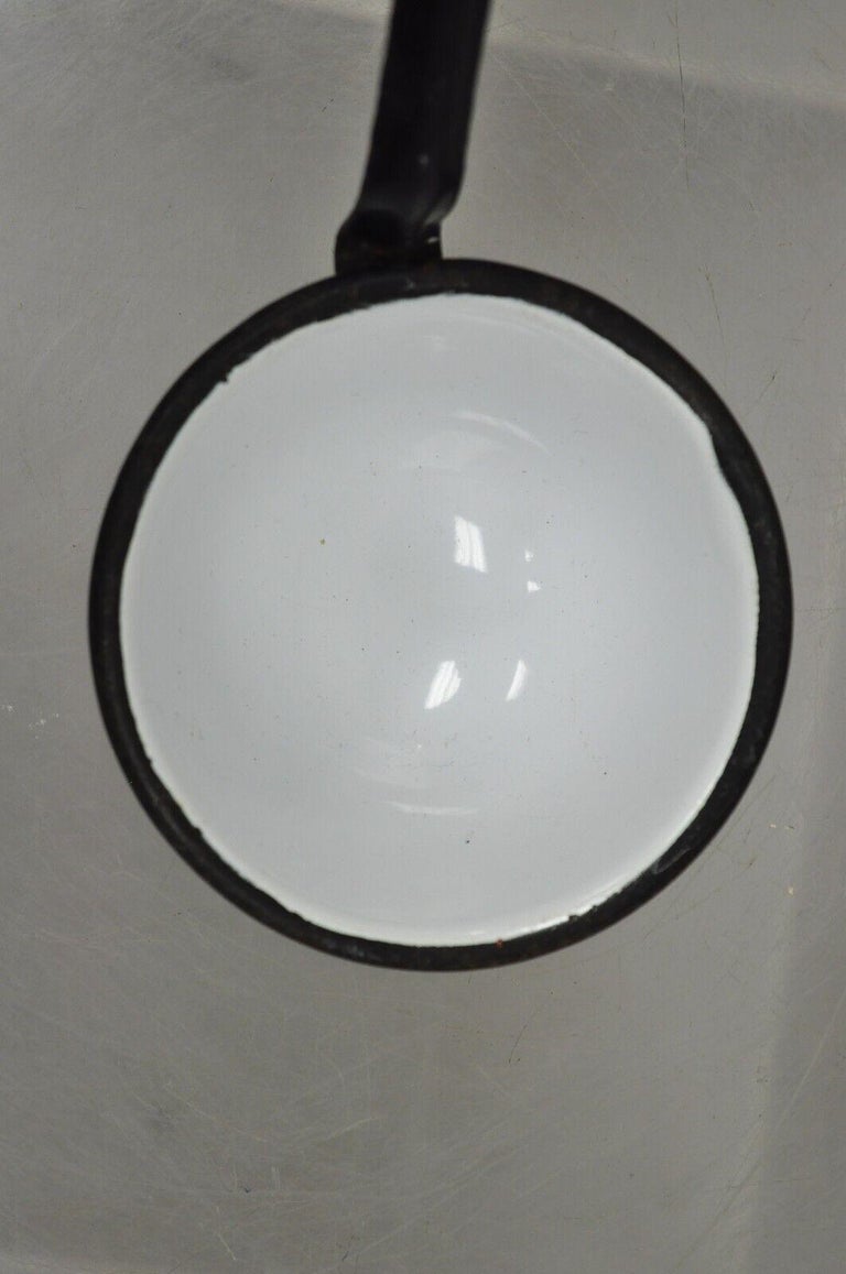 White Black Blue Porcelain Enamel French County Water Dipper Ladles, 3 ...