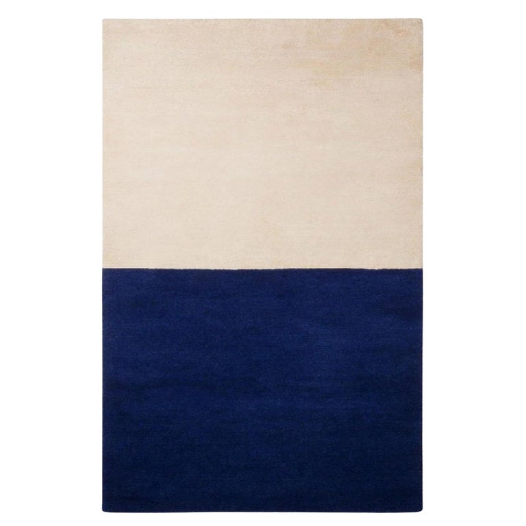 White/Blue Handwoven Tapestry 400 by Calyah For Sale at 1stDibs