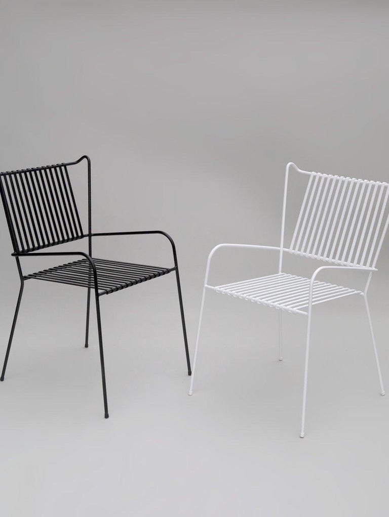 White Capri Chair with Seat Cushion by Cools Collection For Sale at 1stDibs