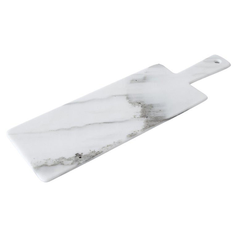 Handmade White Carrara Marble Big Long Cutting Board For Sale at 1stDibs