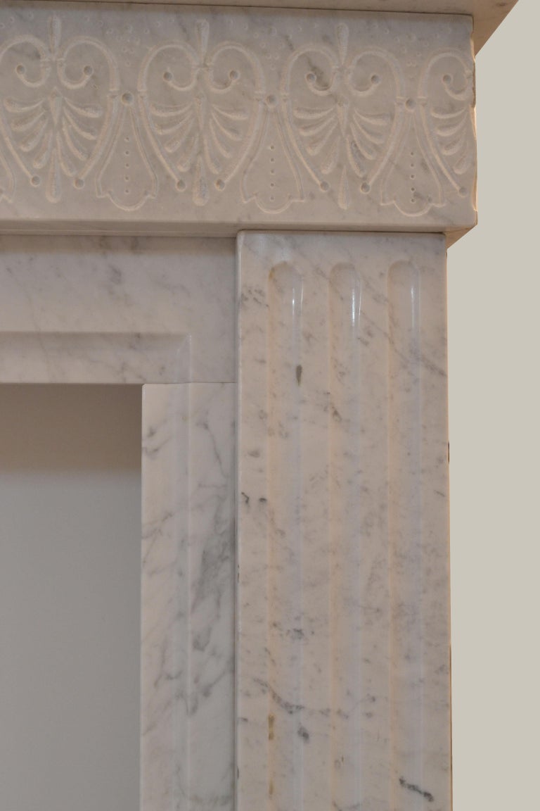 White Carrara Marble Fireplace Surround / Mantel by Element&Co For Sale ...