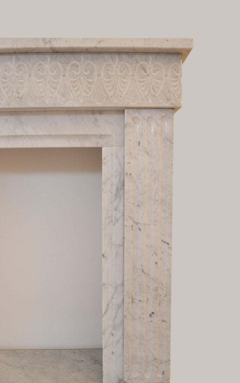 White Carrara Marble Fireplace Surround / Mantel by Element&Co For Sale ...