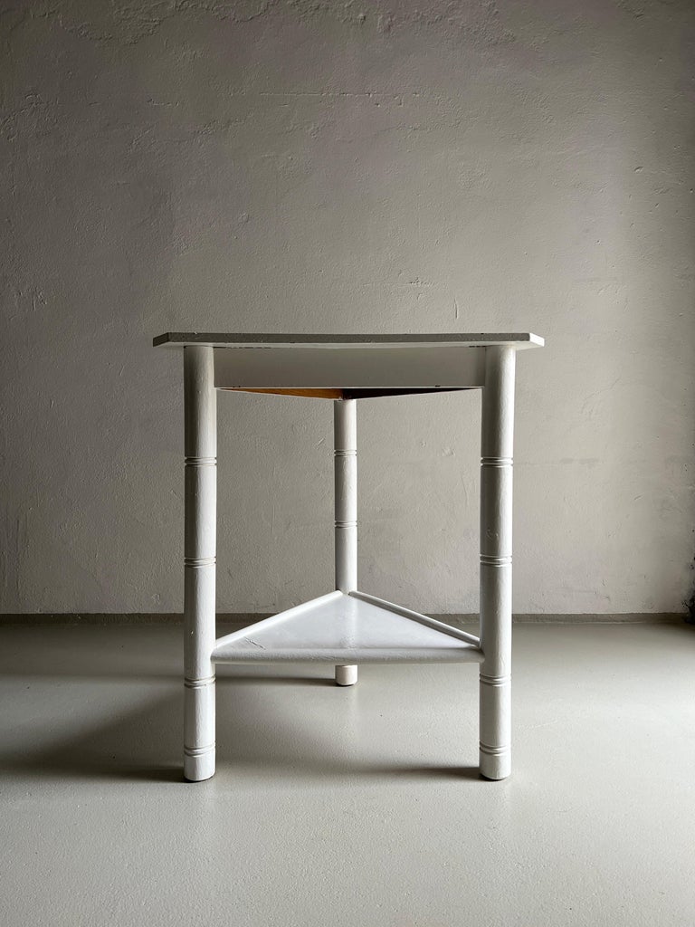White Carved Wood Side Table, Sweden, 1920s For Sale at 1stDibs