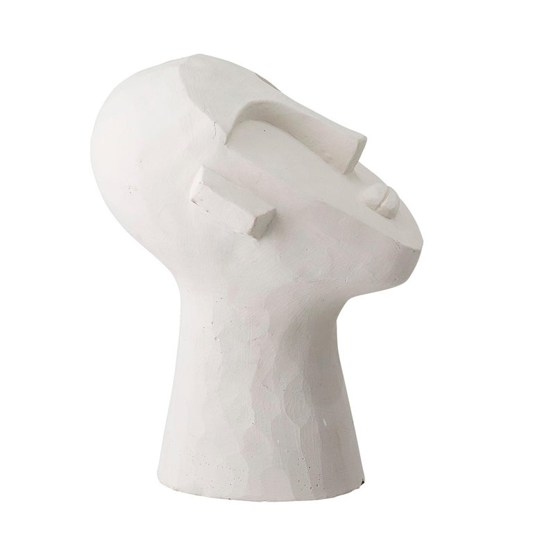 White Cement Cast Molded Brutalist Style Tabletop Face Mask Sculpture ...