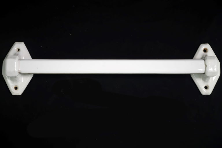 White Ceramic Bathroom Kitchen Single Towel Bar Europe For Sale at 1stDibs