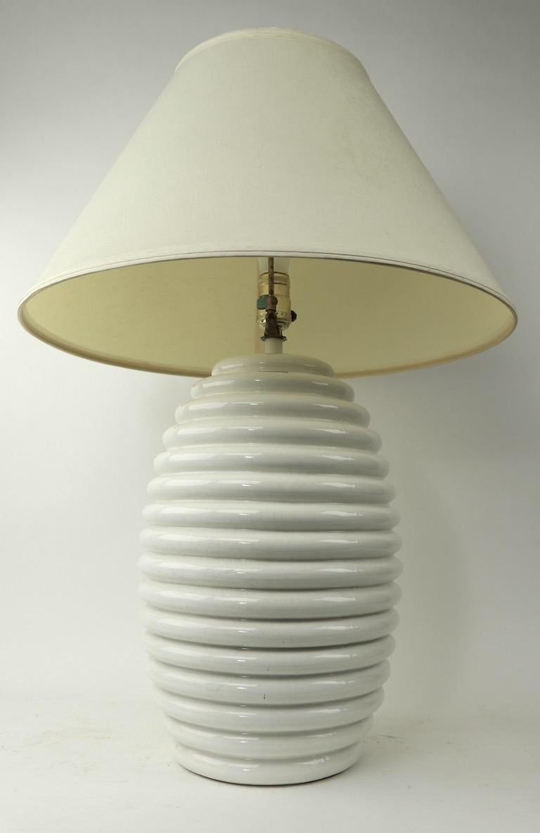 White Ceramic Beehive Lamp Made in Italy for Tyndale at 1stDibs