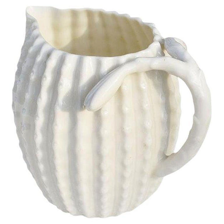 White Ceramic Cactus Coffee Creamer Pitcher For Sale at 1stDibs