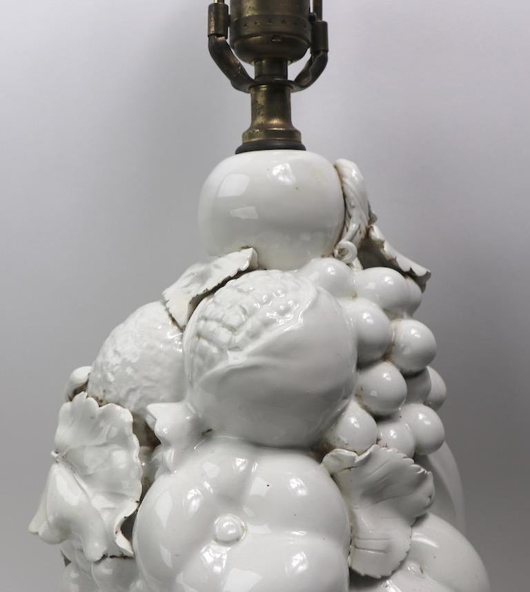 White Ceramic Fruit Table Lamp at 1stDibs
