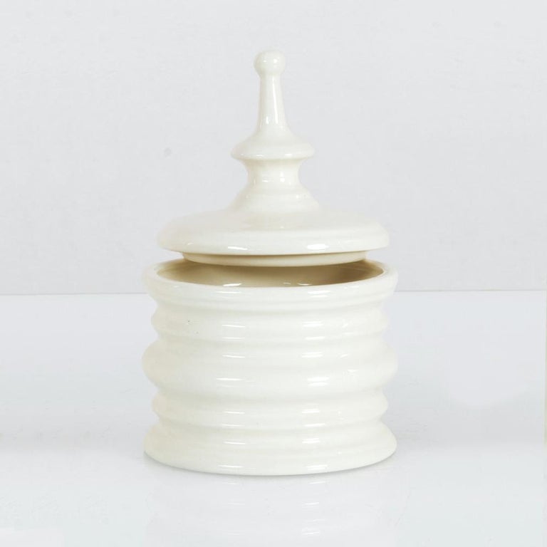 White Ceramic Tobacco Jar at 1stDibs