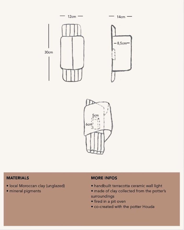 White Ceramic Wall Light Made of Native Clay For Sale at 1stDibs | clay ...