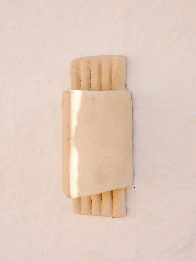 White Ceramic Wall Light Made of Native Clay For Sale at 1stDibs