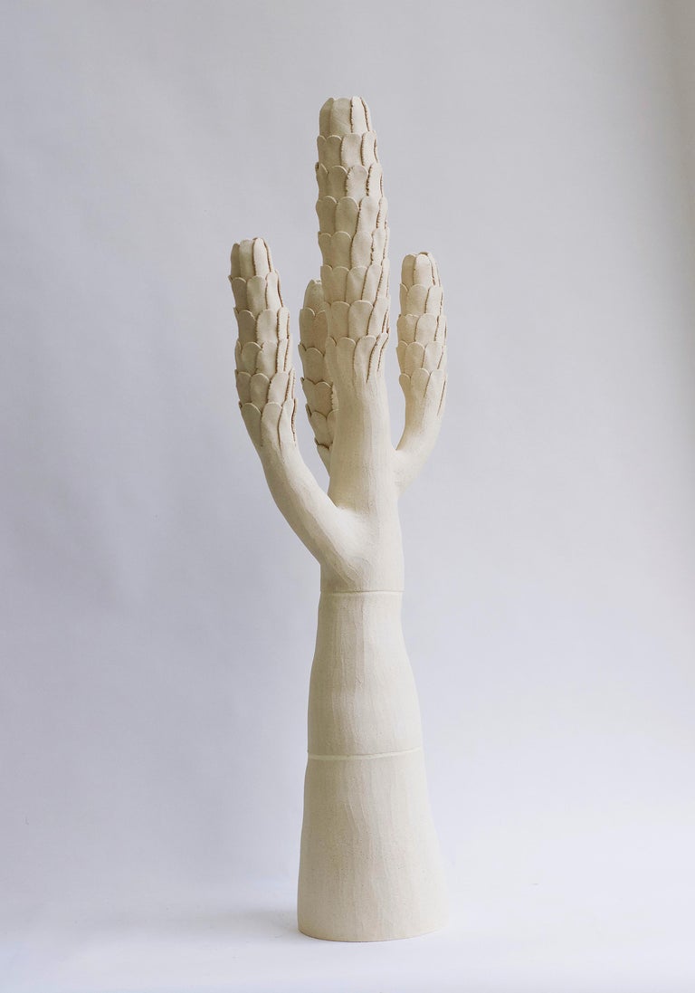 White Contemporary Ceramic Tree Sculpture, Arbre Blanc Ecailles For ...