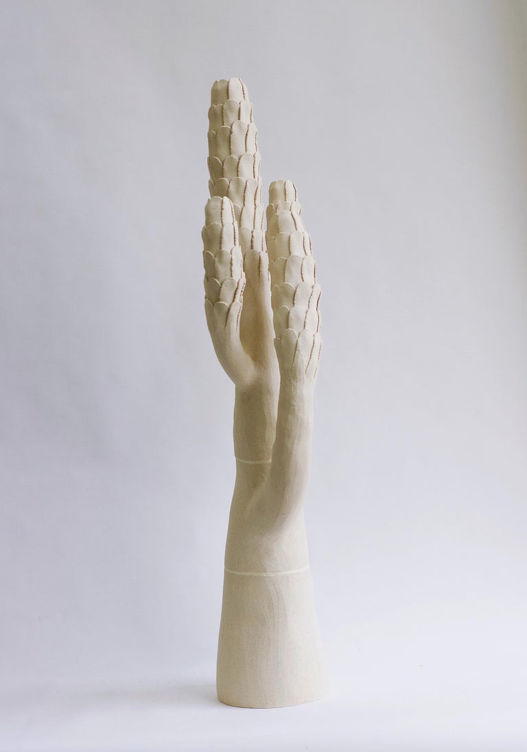White Contemporary Ceramic Tree Sculpture, Arbre Blanc Ecailles For ...