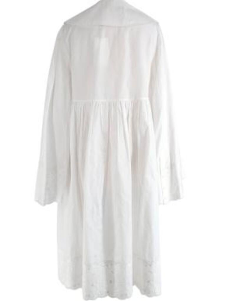 White cotton cherub embroidered Puritan collar dress For Sale at 1stDibs