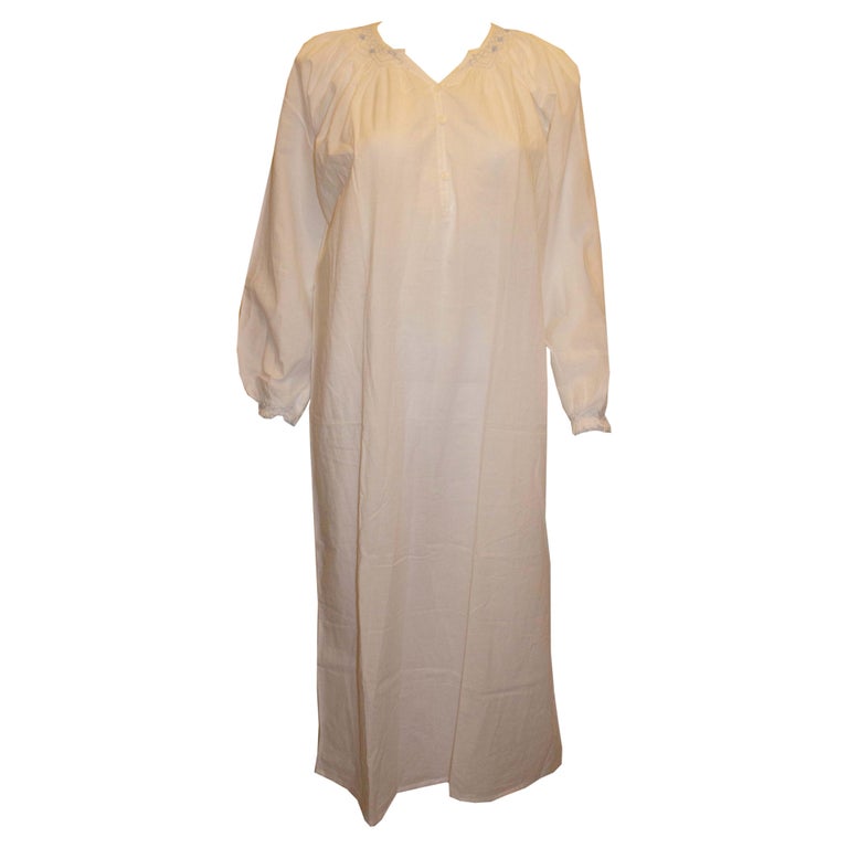 White Cotton Dress by Baroni , Firenze Italy For Sale at 1stDibs