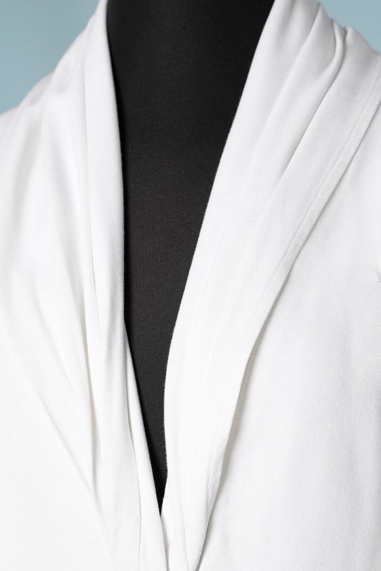 White cotton jacket with draped neckline Thierry Mugler Paris For Sale ...