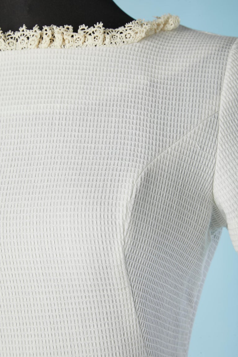 White cotton's piqué day dress with lace edge Jacques Heim for ...