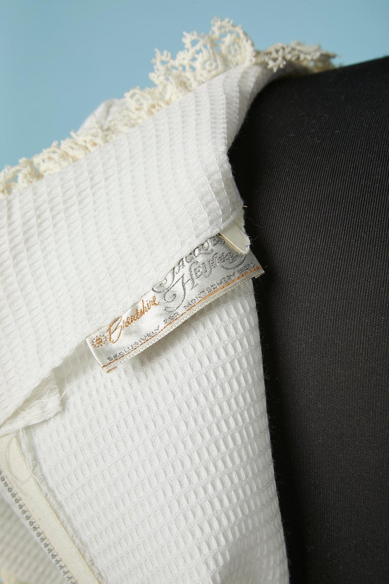 White cotton's piqué day dress with lace edge Jacques Heim for ...